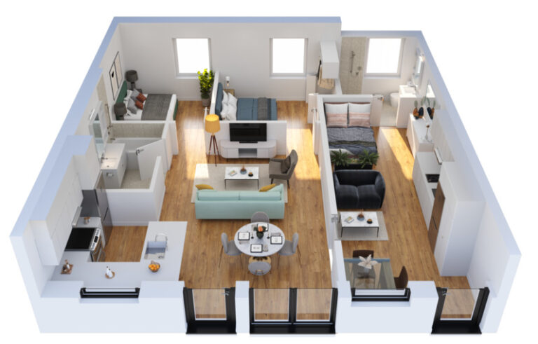 Unit 33/34, 2 bedroom plus lock-off suite (1,056 sq ft) - Our Urban Village